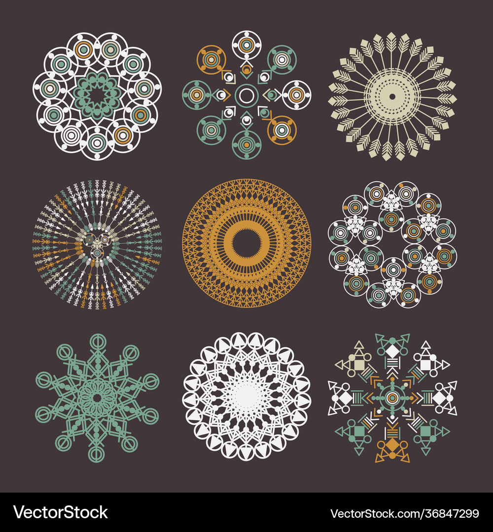 Tribal mandala set Royalty Free Vector Image - VectorStock