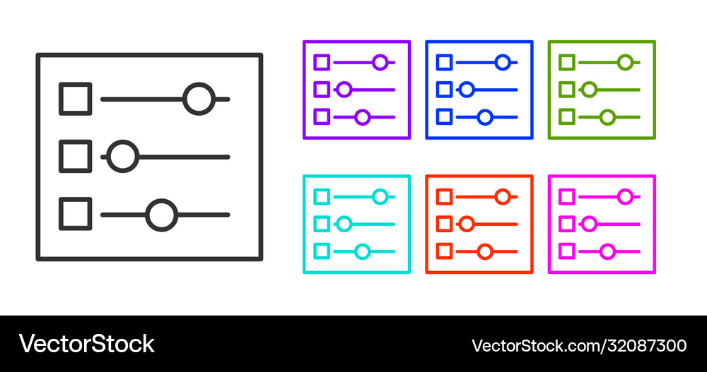 Black line car settings icon isolated on white Vector Image