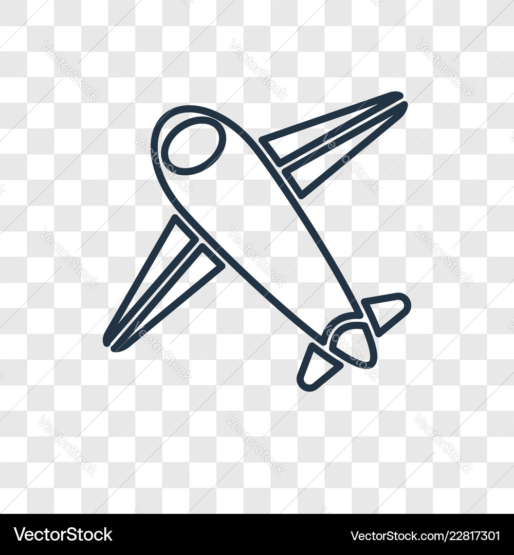 Airplane concept linear icon isolated Royalty Free Vector
