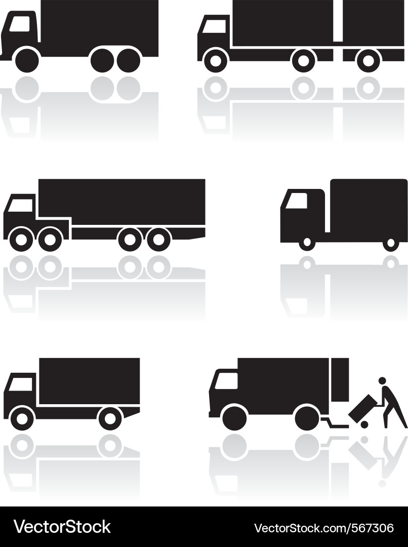 Truck or van symbol set Royalty Free Vector Image