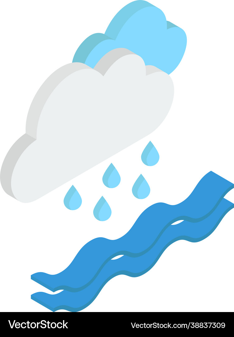 Rain isometric Royalty Free Vector Image - VectorStock