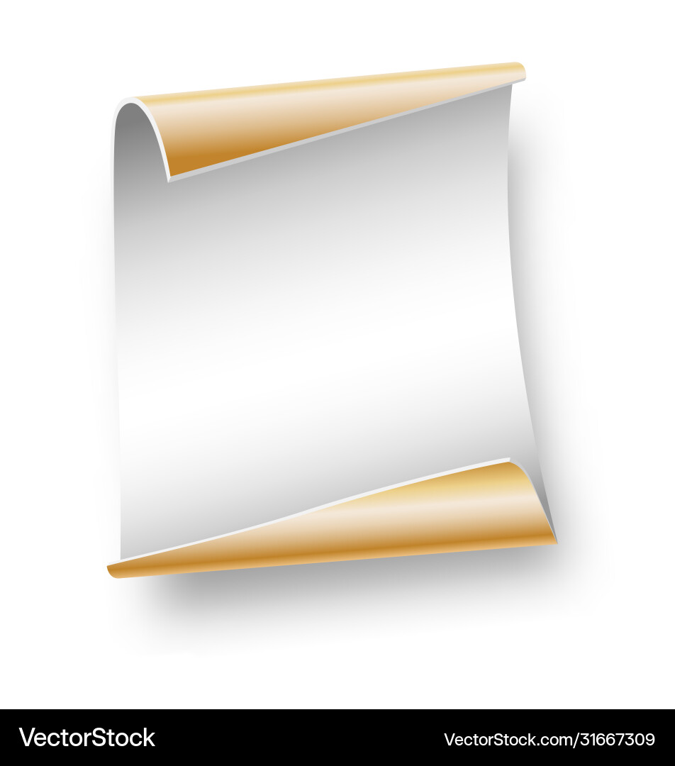 White sheet parchment paper for writing gift Vector Image