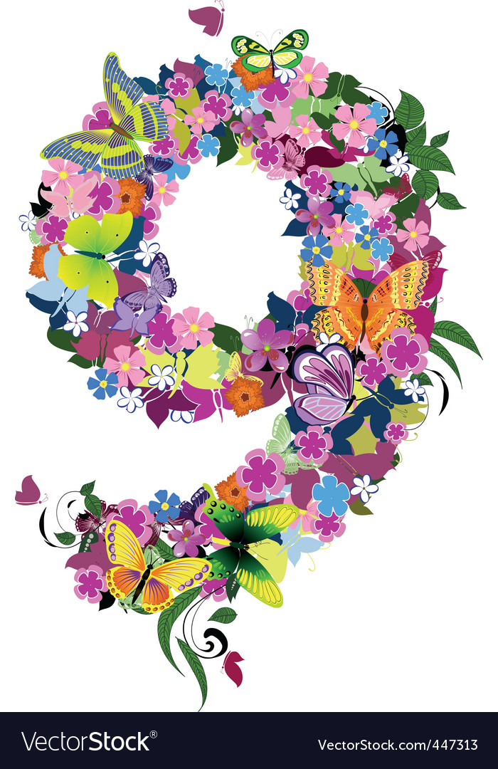Number 9 Royalty Free Vector Image - VectorStock