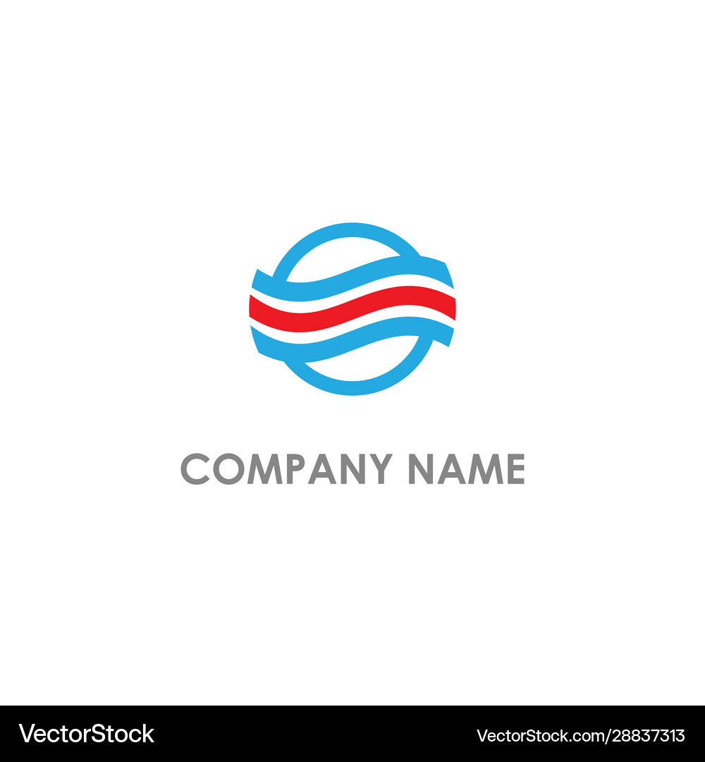 Round line circle company logo Royalty Free Vector Image