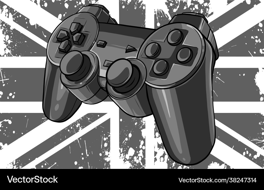 Gaming controller with england flag Royalty Free Vector
