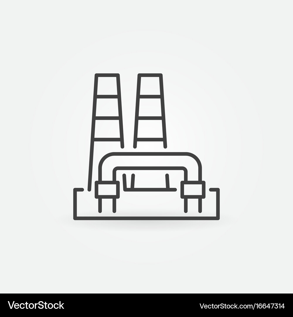 Outline geothermal power plant icon Royalty Free Vector