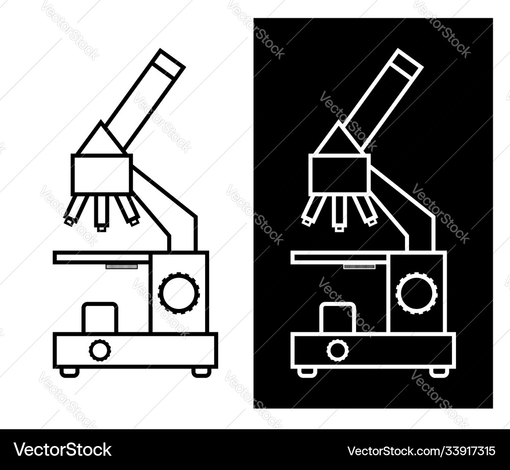 Black and white icon a medical microscope Vector Image