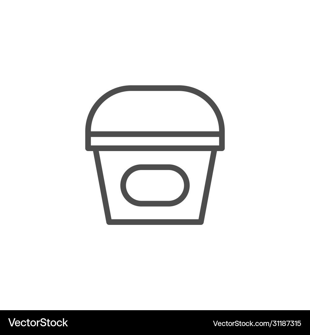 Plastic storage box line outline icon Royalty Free Vector
