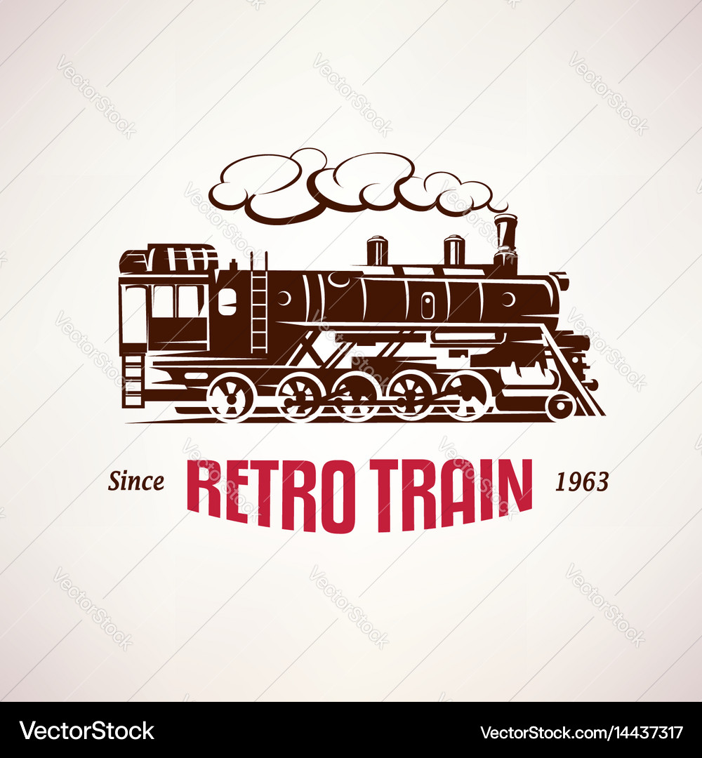 Retro train vintage symbol emblem label Royalty Free Vector Image ...
