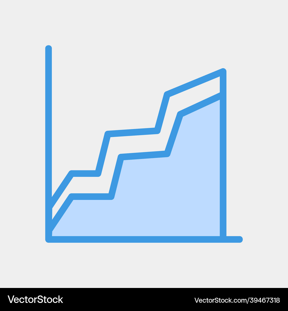 Area chart icon in blue style for any projects Vector Image