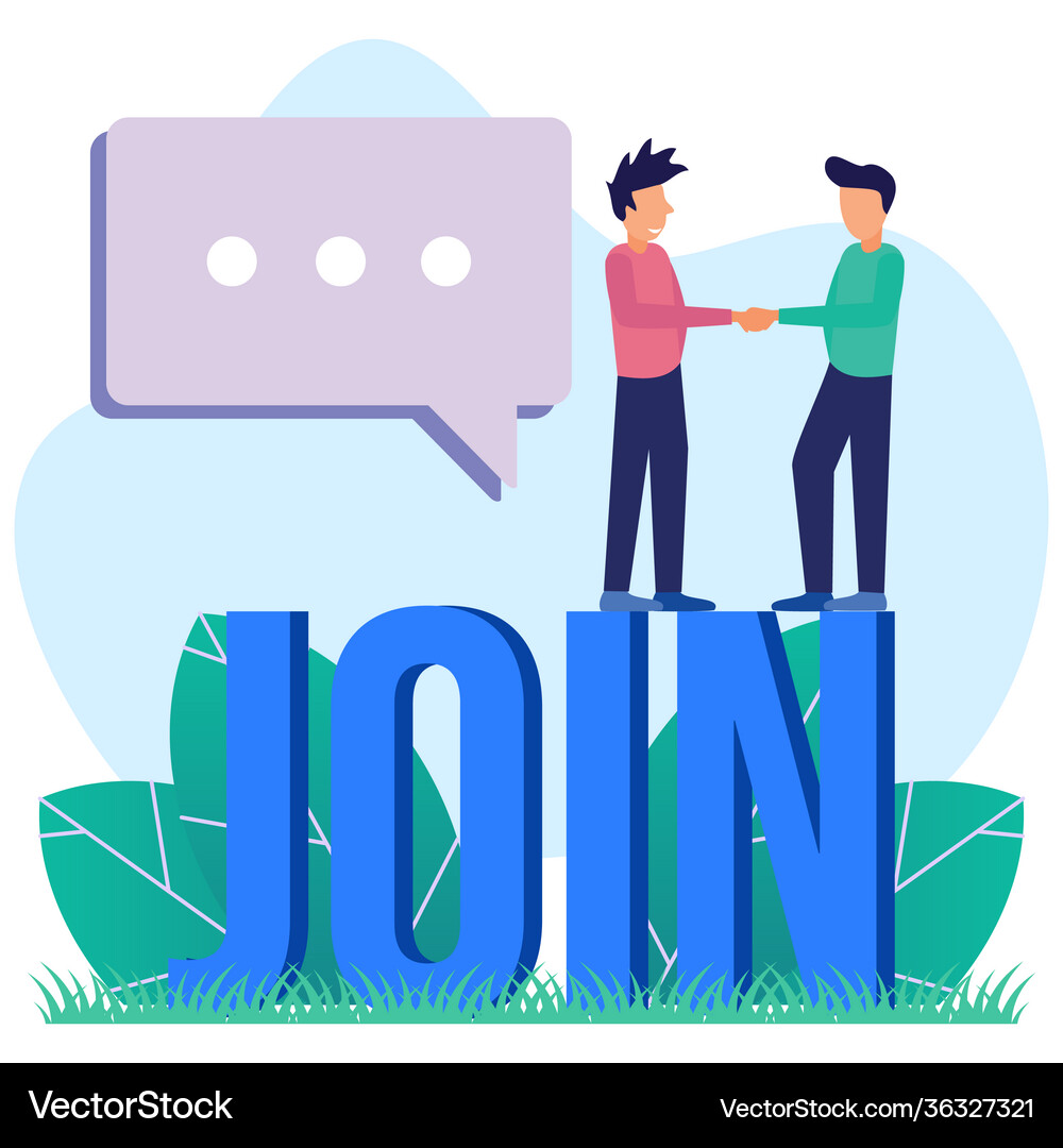 Graphic cartoon character join Royalty Free Vector Image