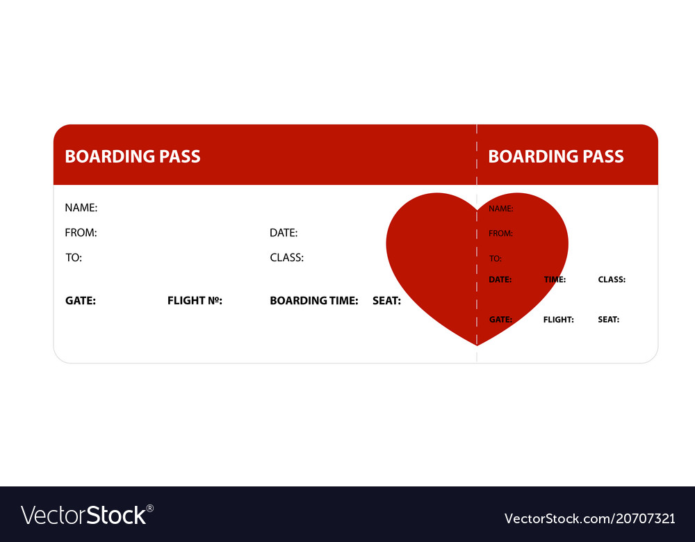 Red boarding pass Royalty Free Vector Image - VectorStock