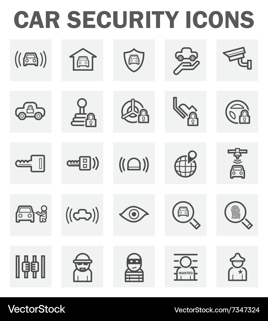 Car security icon Royalty Free Vector Image - VectorStock