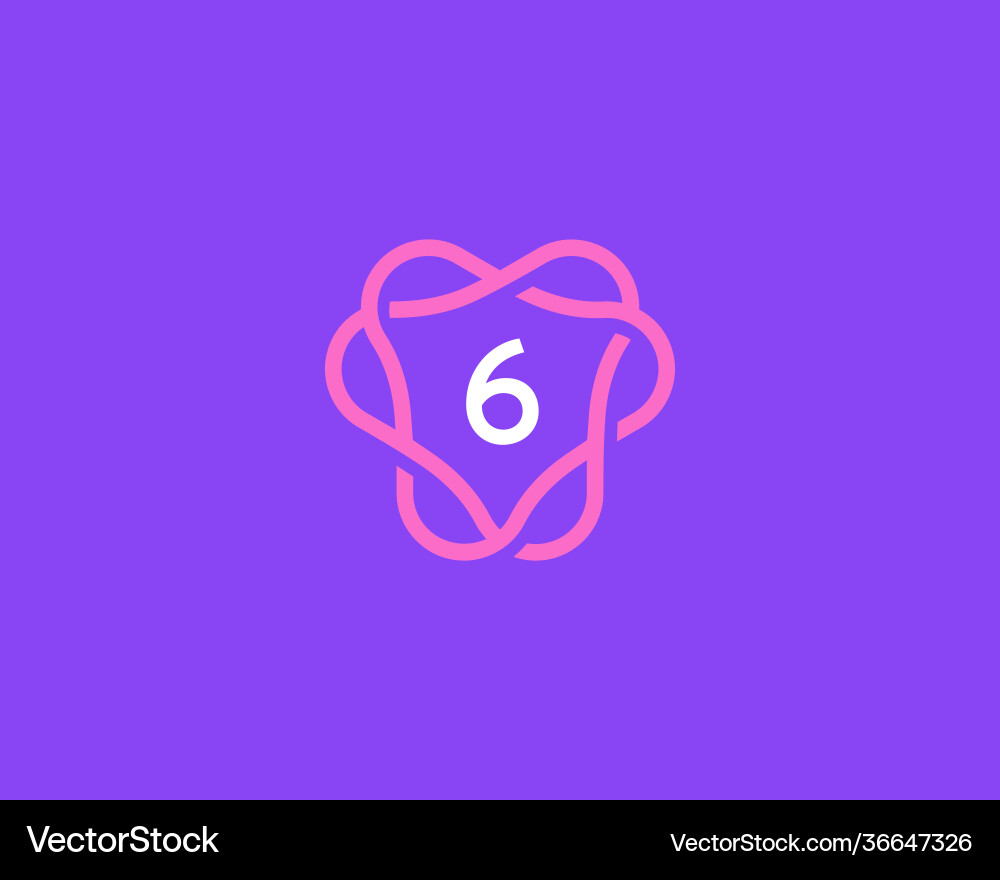 Number 6 logo icon design template creative Vector Image