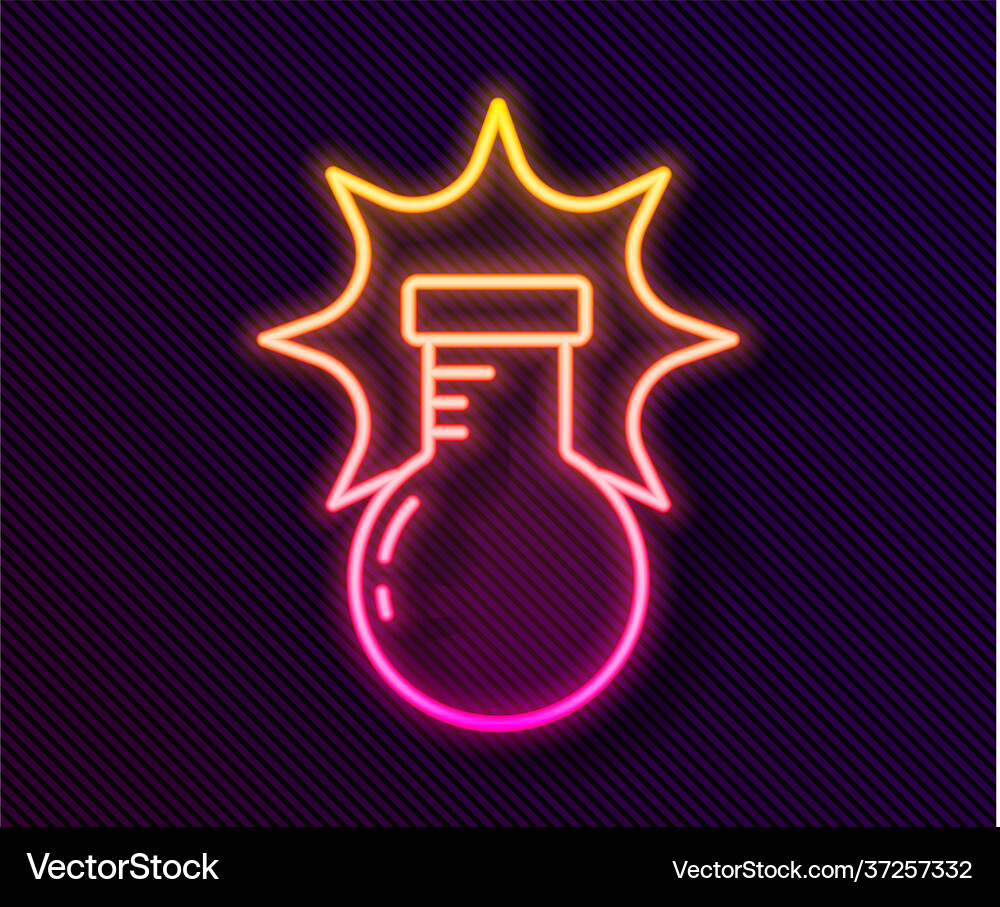 Glowing neon line chemical experiment explosion Vector Image