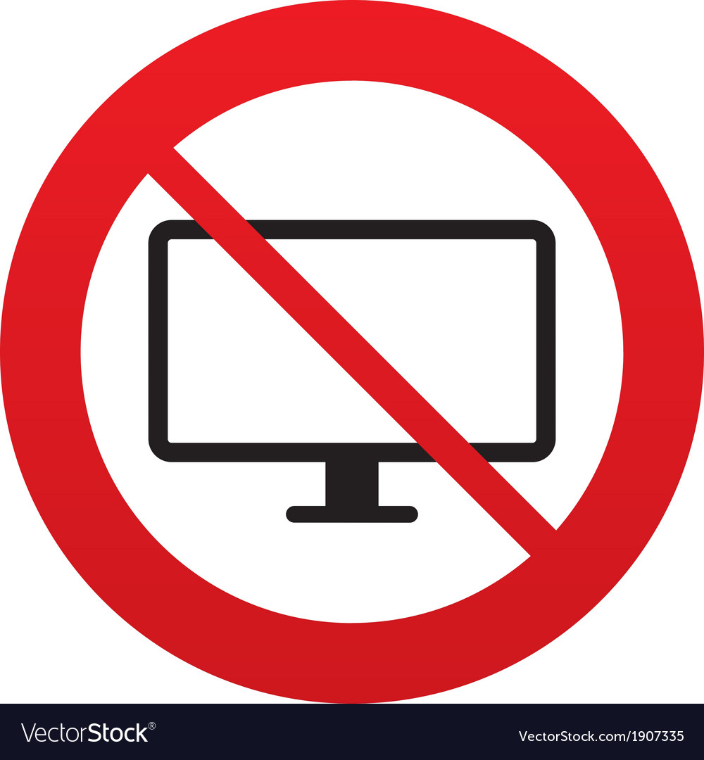 No Computer widescreen monitor sign icon Royalty Free Vector Image ...