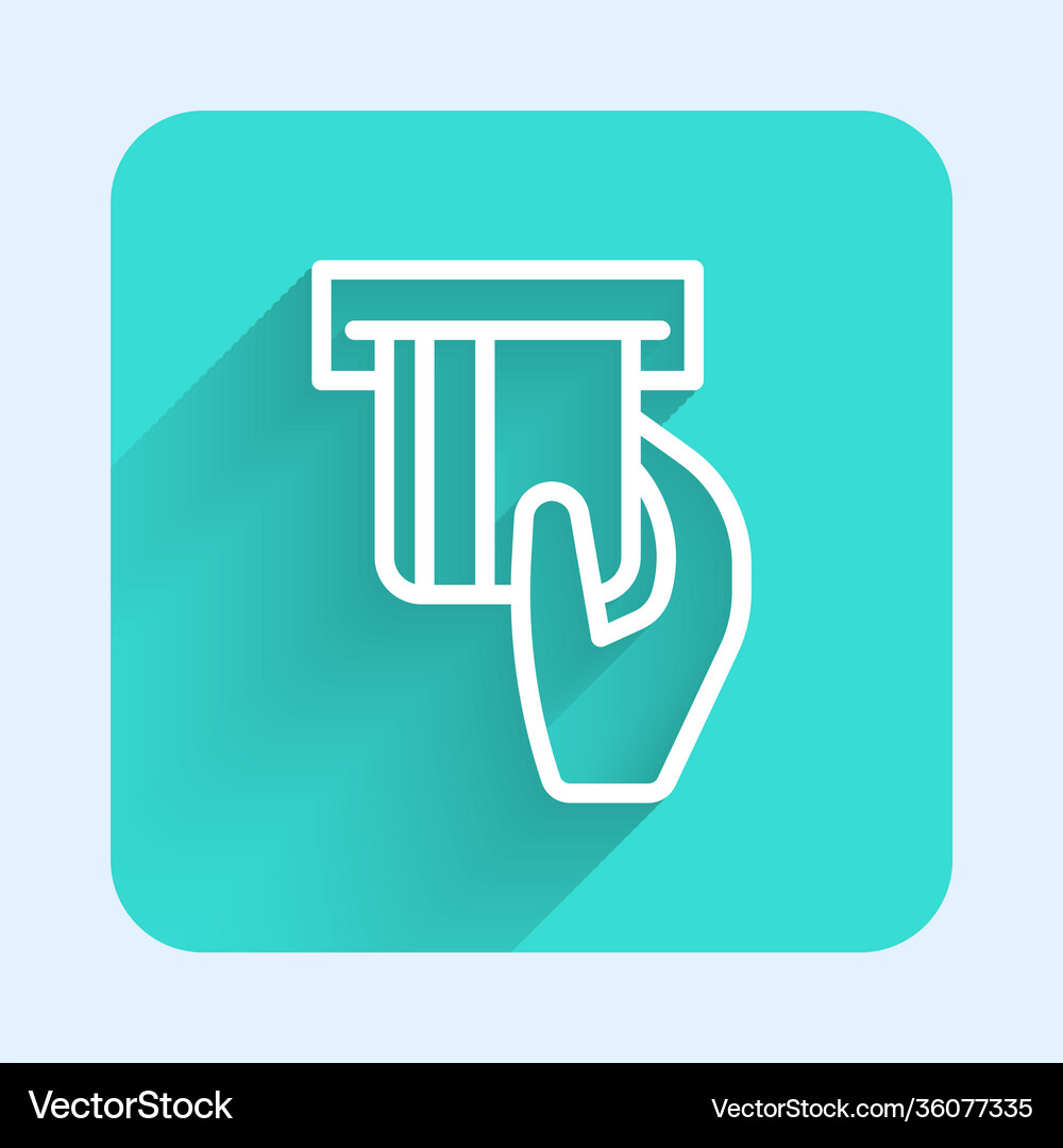 White line credit card inserted in card reader Vector Image