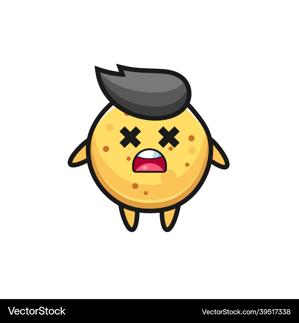 Dead potato chip mascot character Royalty Free Vector Image