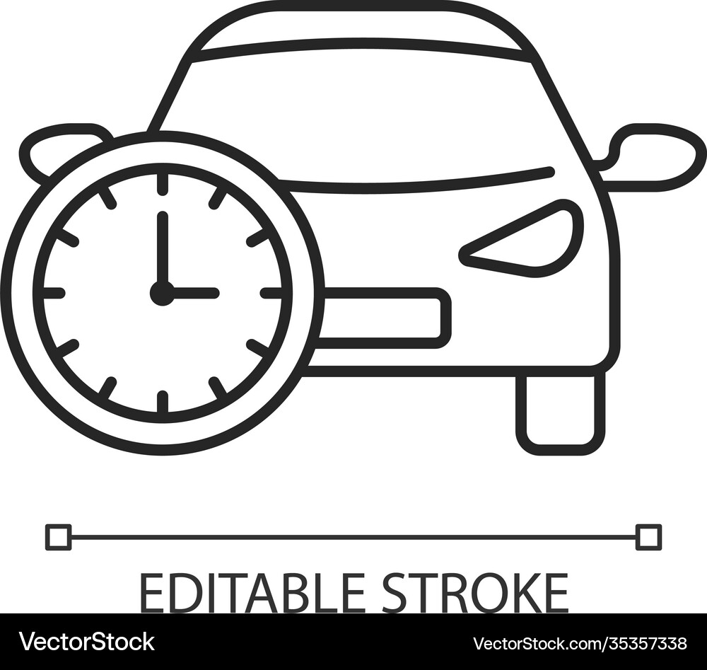 Rent hour linear icon Royalty Free Vector Image