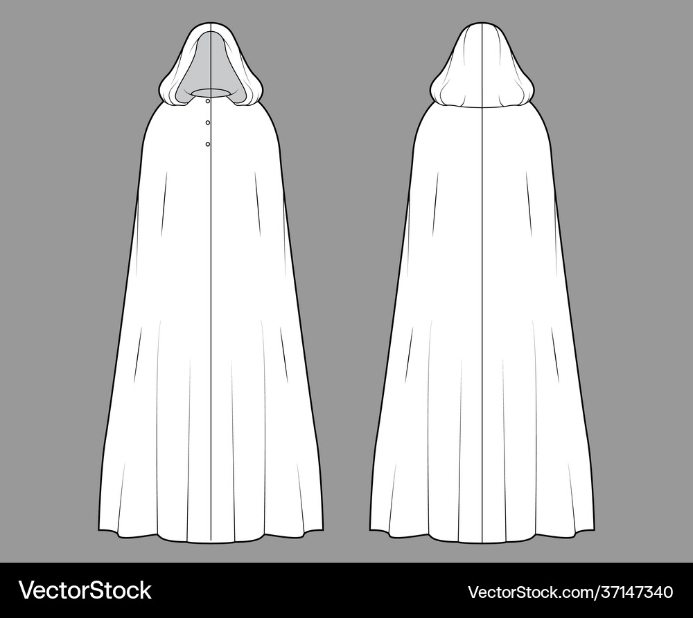Cloak coat technical fashion Royalty Free Vector Image