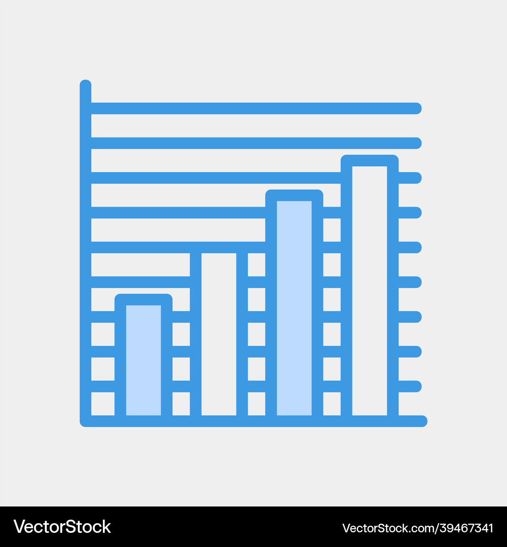Bar chart icon in blue style for any projects Vector Image