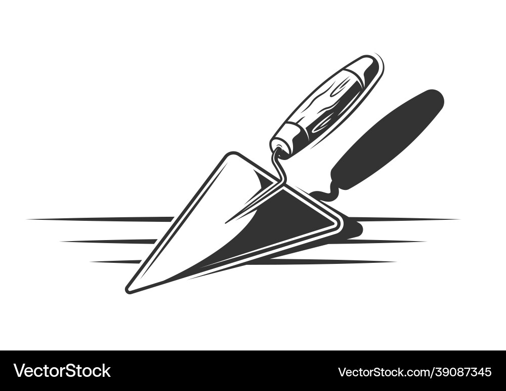 Trowel silhouette close up isolated on white Vector Image
