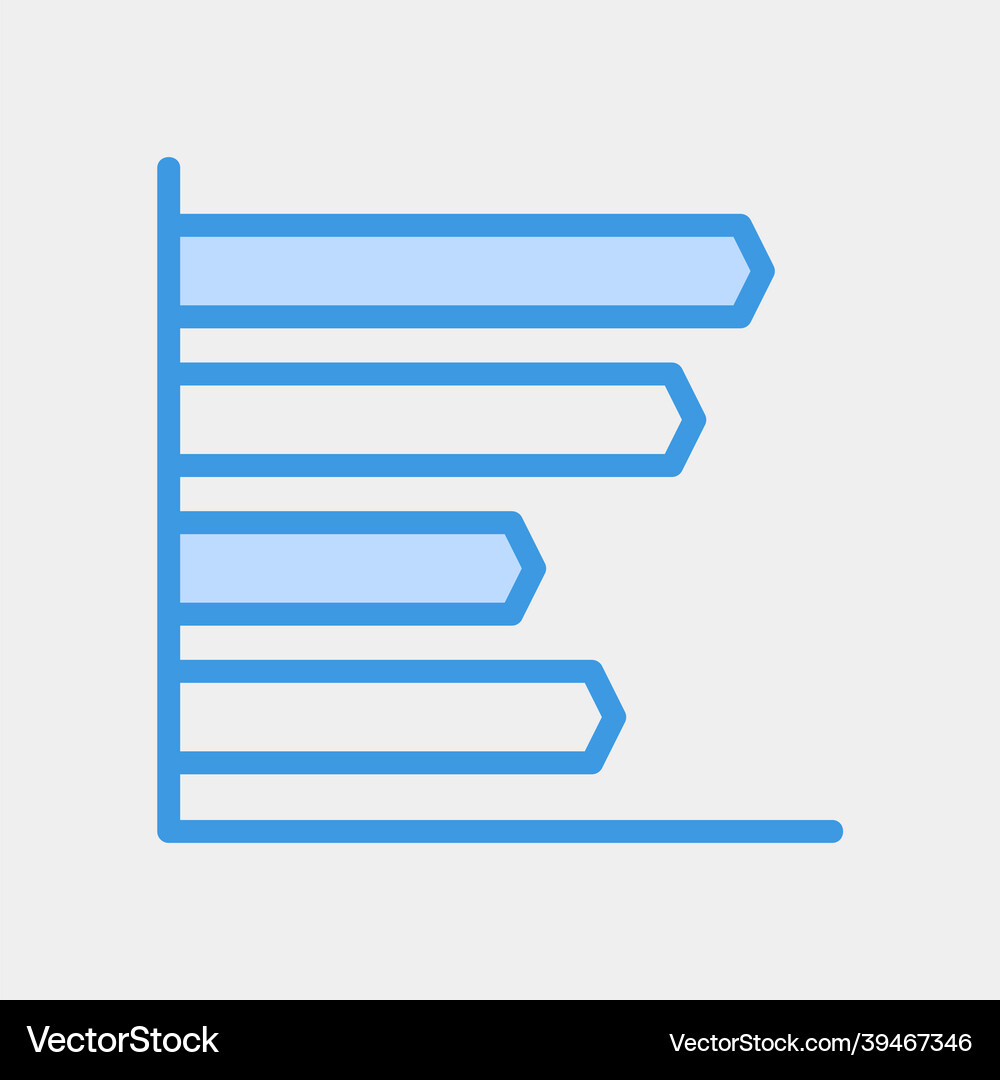 Bar chart icon in blue style for any projects Vector Image