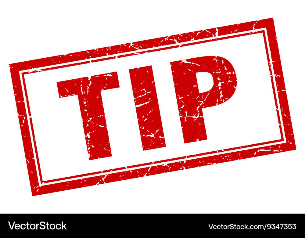 Tip red square grunge stamp on white Royalty Free Vector