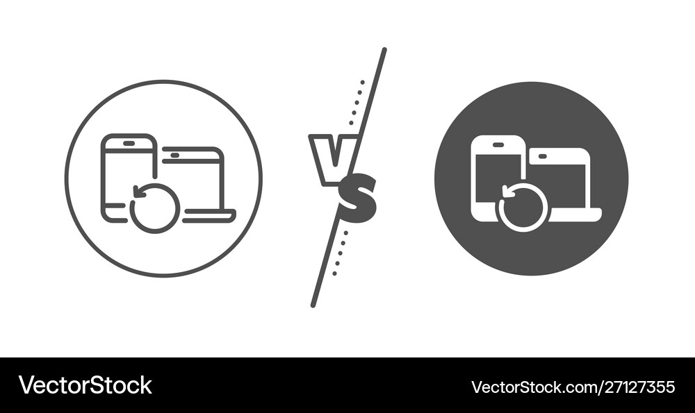 Recovery devices line icon backup data sign Vector Image