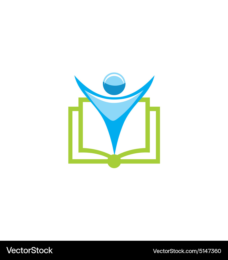 People open book education school logo Royalty Free Vector