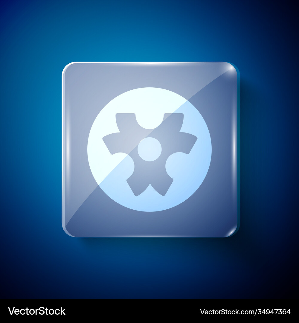 White biohazard symbol icon isolated on blue Vector Image