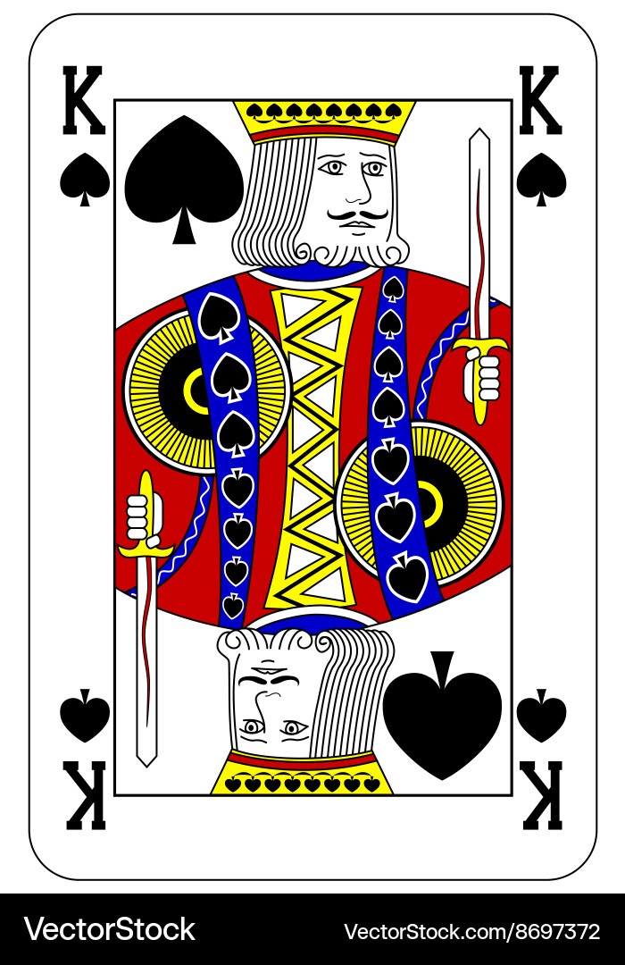 Poker playing card King spade Royalty Free Vector Image