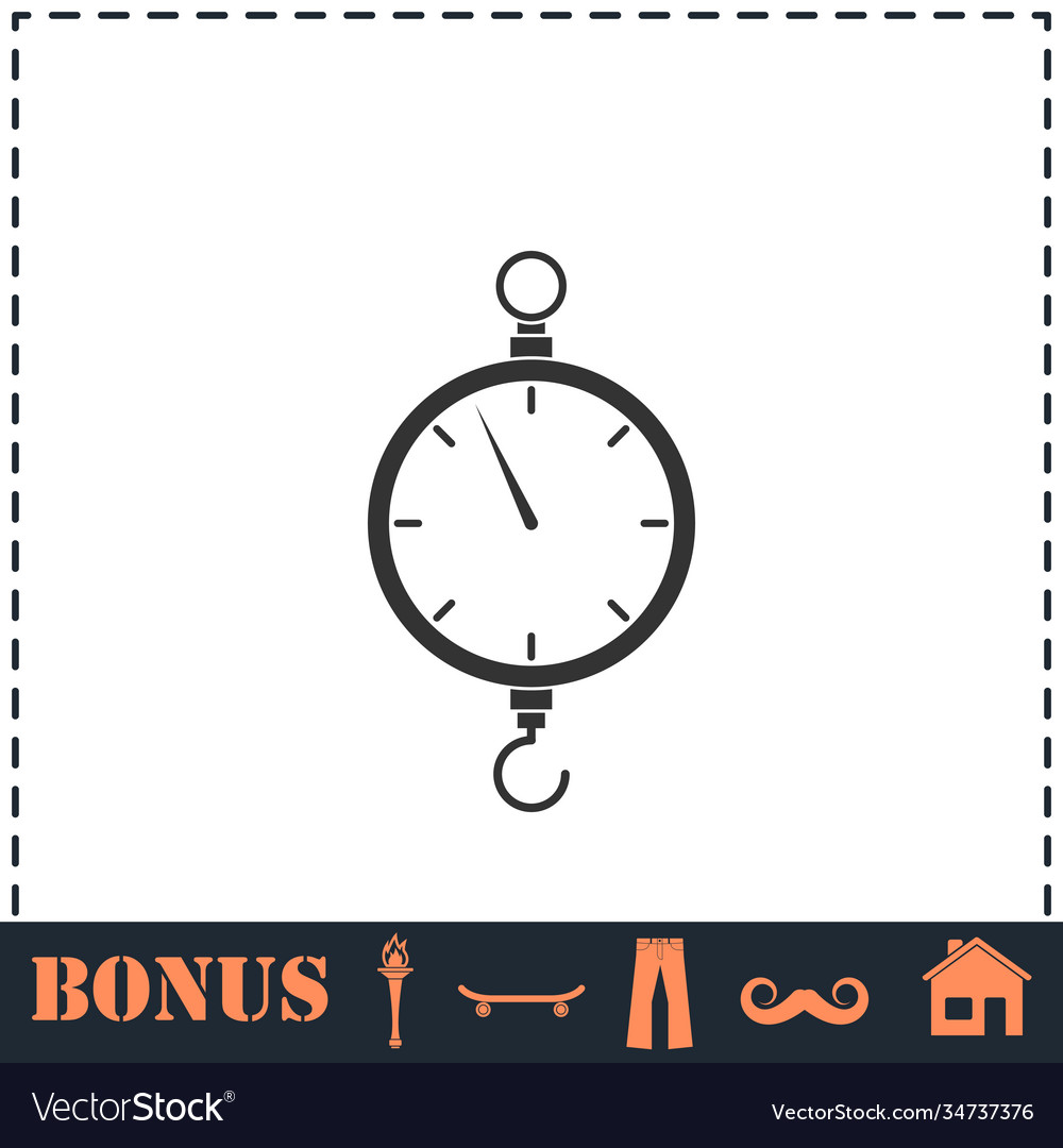 Spring scale icon flat Royalty Free Vector Image