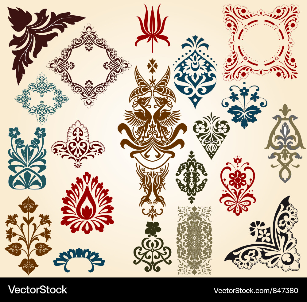 Floral motifs Royalty Free Vector Image - VectorStock