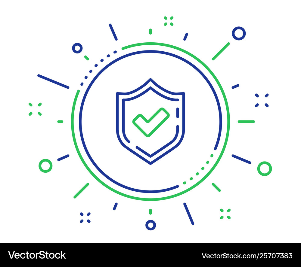 Check mark line icon accepted or approve sign Vector Image