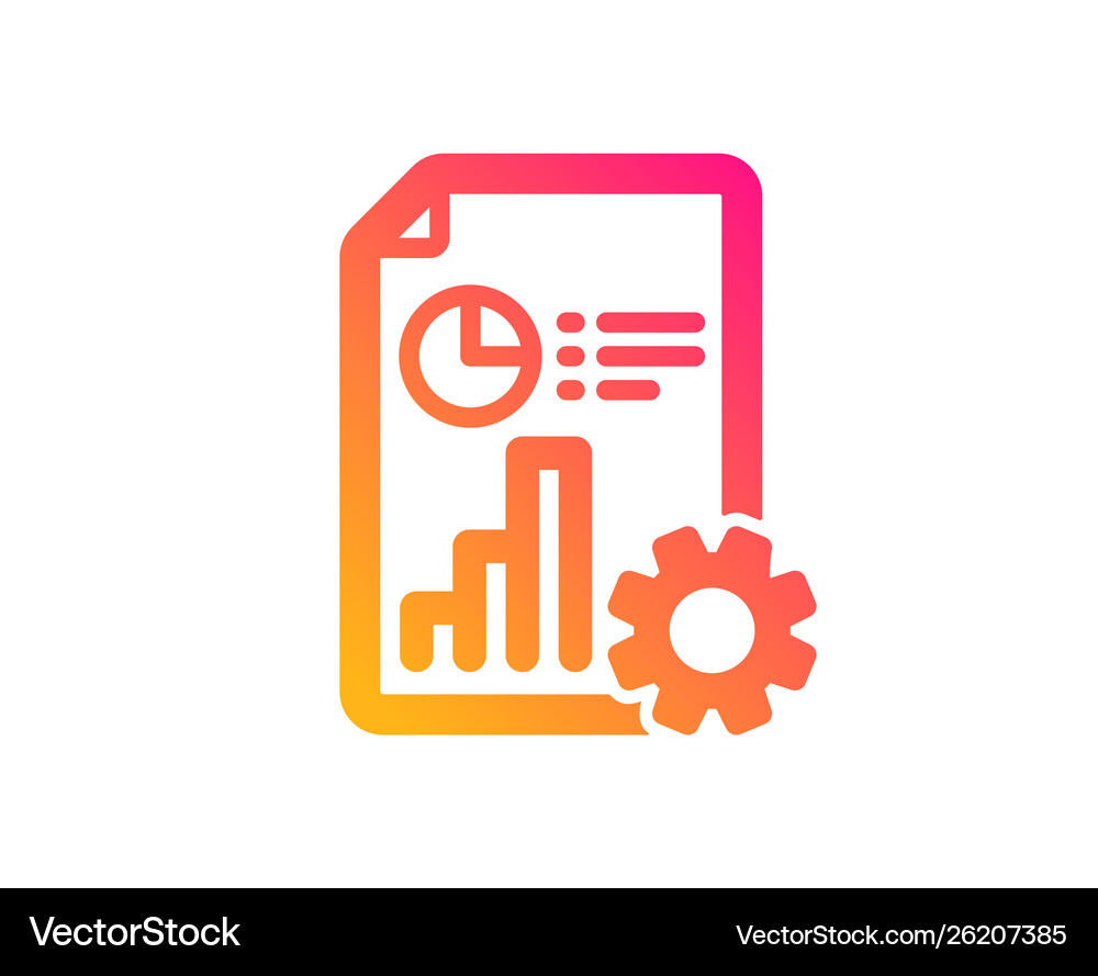 Report icon column graph pie chart sign Royalty Free Vector