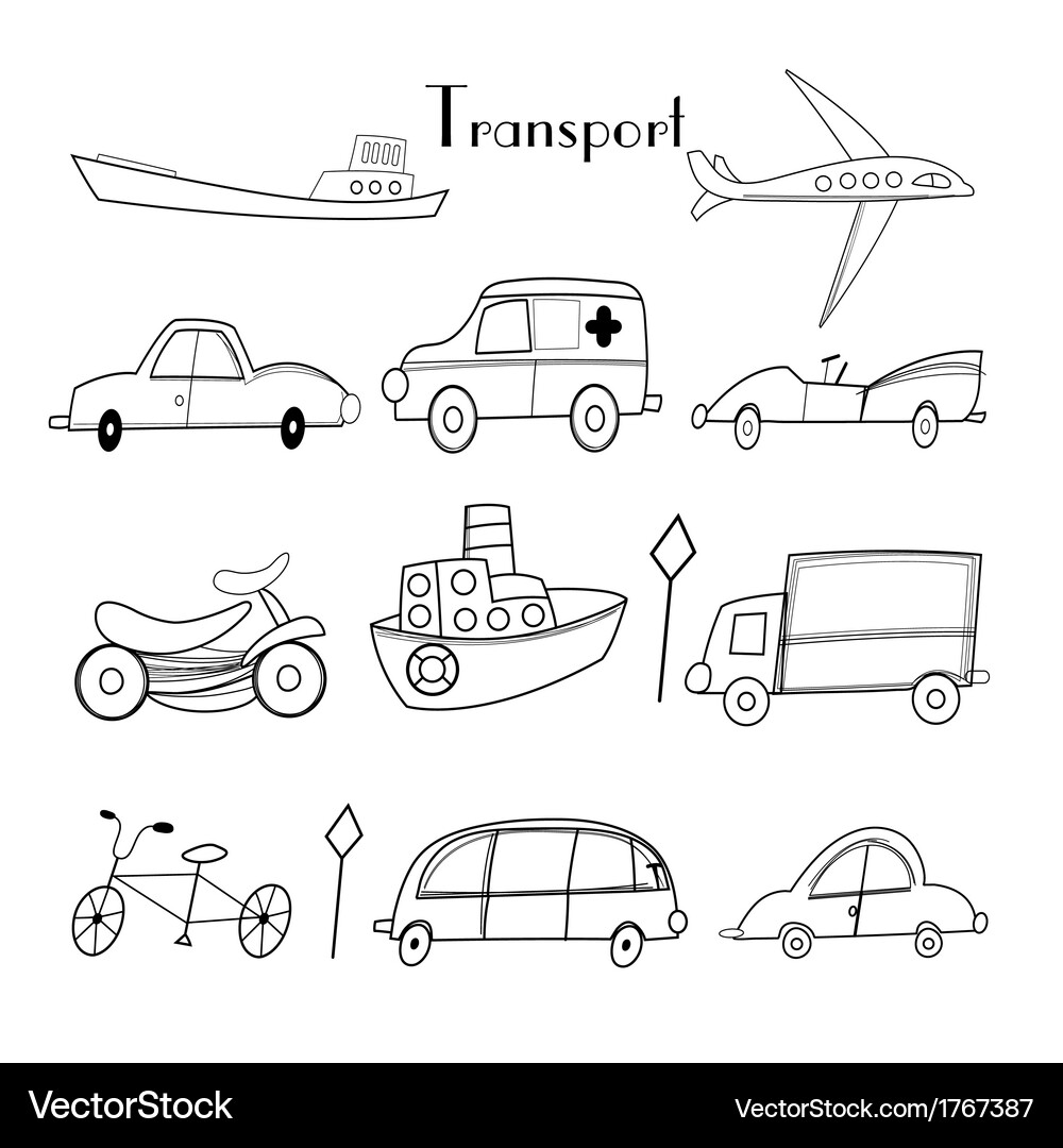Different types of transport Royalty Free Vector Image