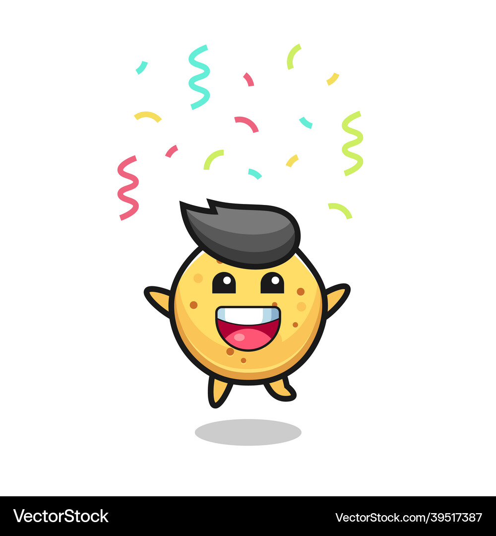 Happy potato chip mascot jumping Royalty Free Vector Image