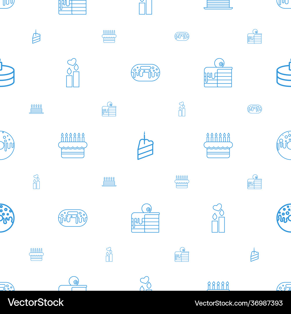 Cake icons pattern seamless white background Vector Image