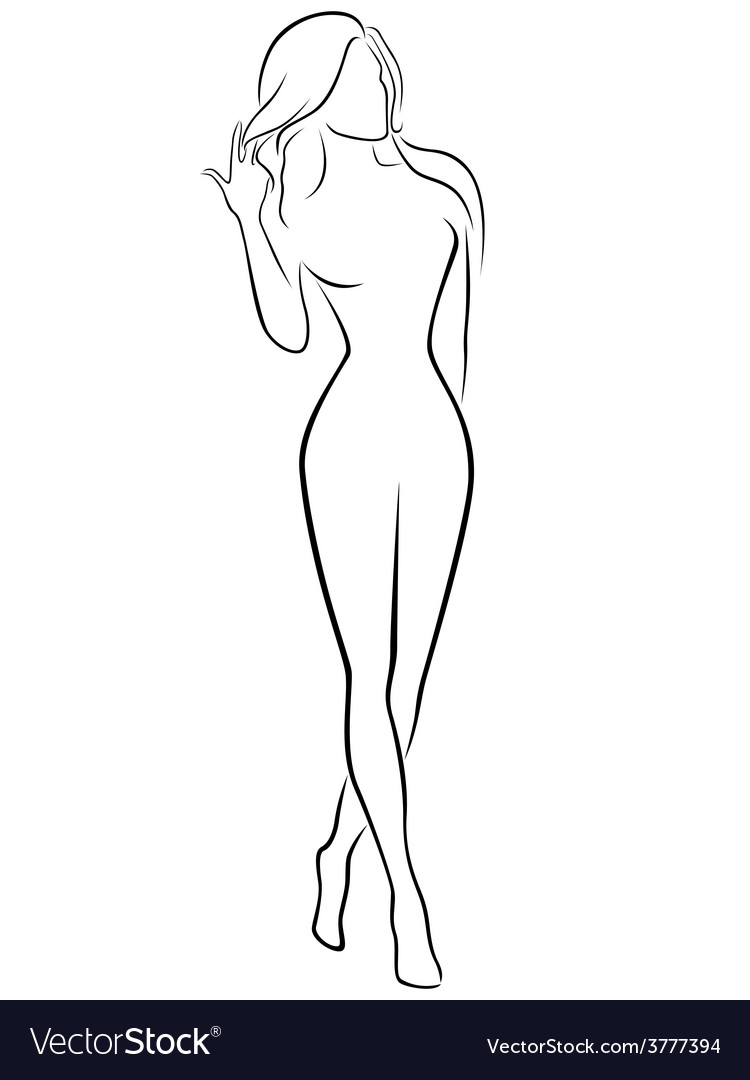 Abstract Graceful Female Contour Royalty Free Vector Image