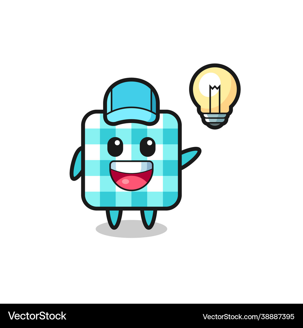 Checkered tablecloth character cartoon getting Vector Image