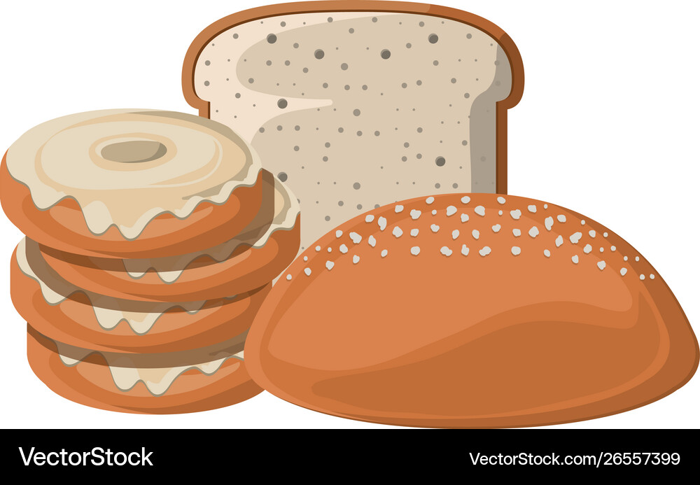 Fresh and delicious bakery bread Royalty Free Vector Image