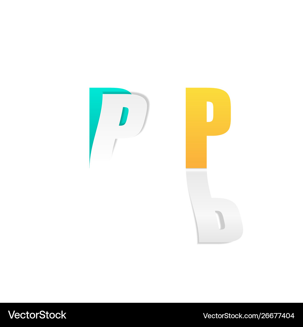 Paper letter p set background Royalty Free Vector Image