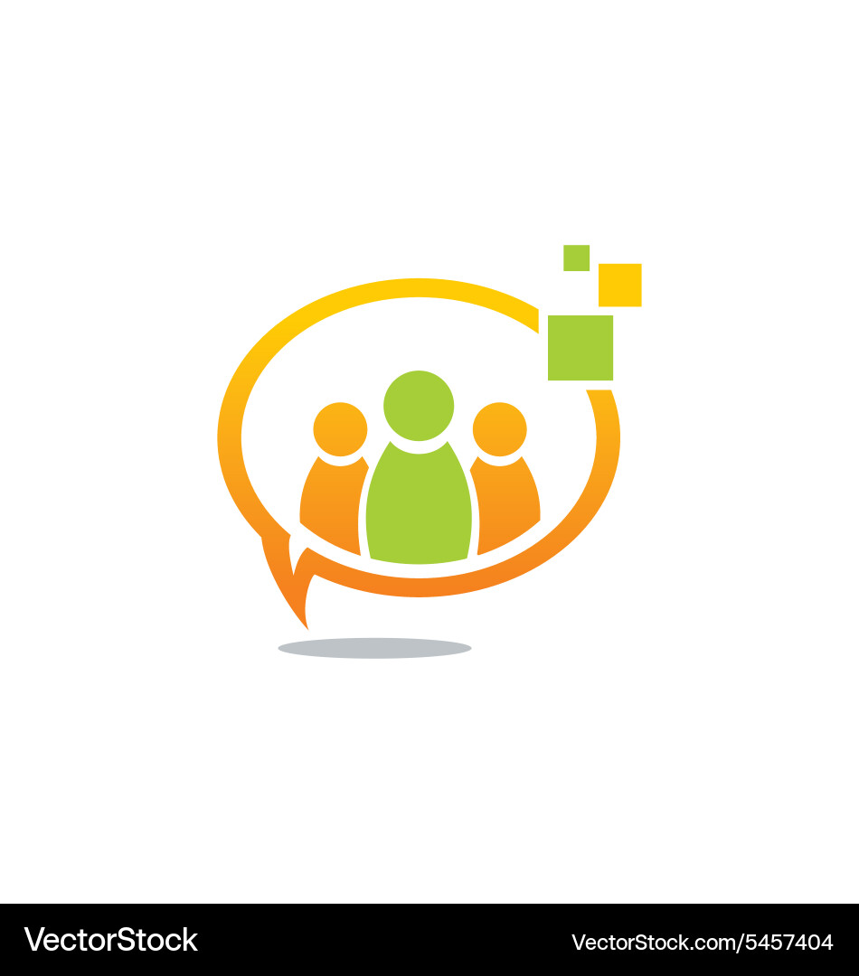 Talk people group communication tech logo Vector Image