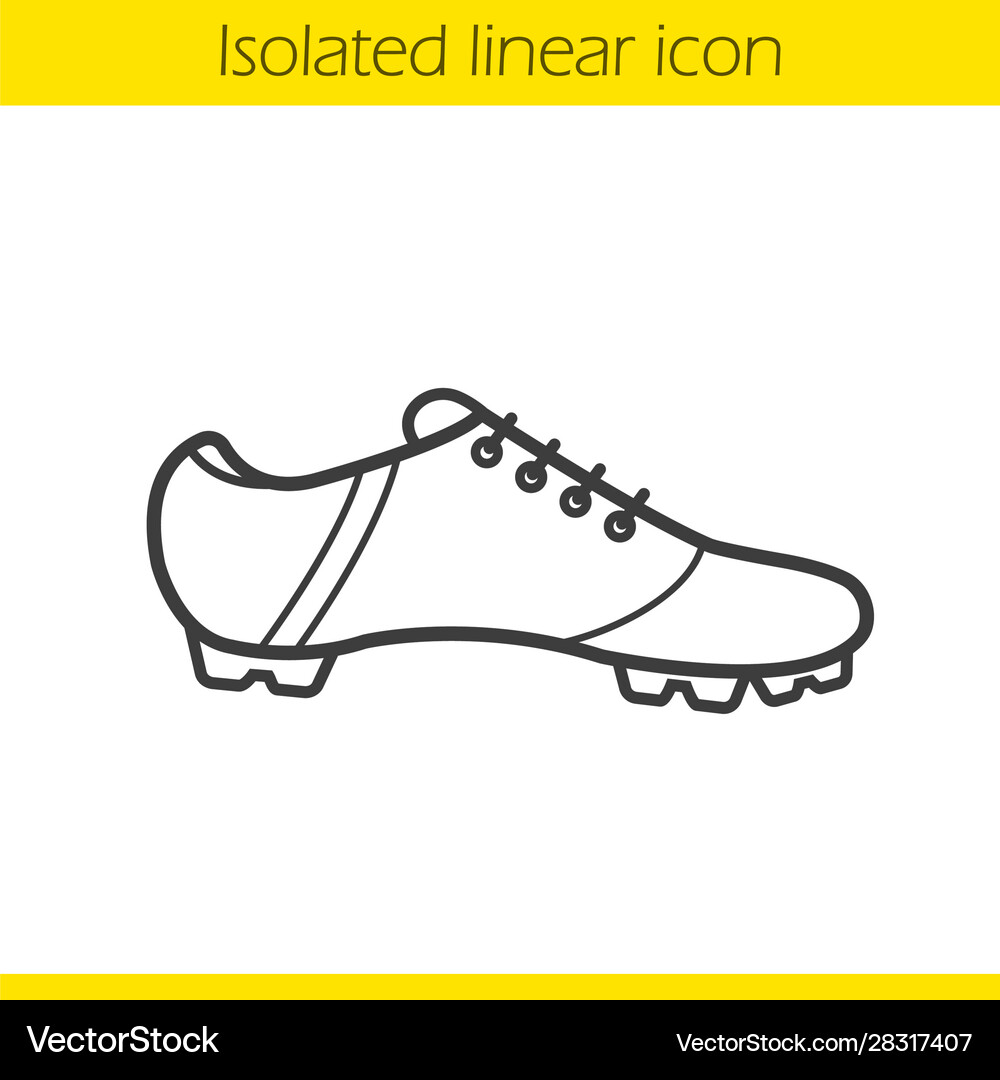 Football boot linear icon Royalty Free Vector Image