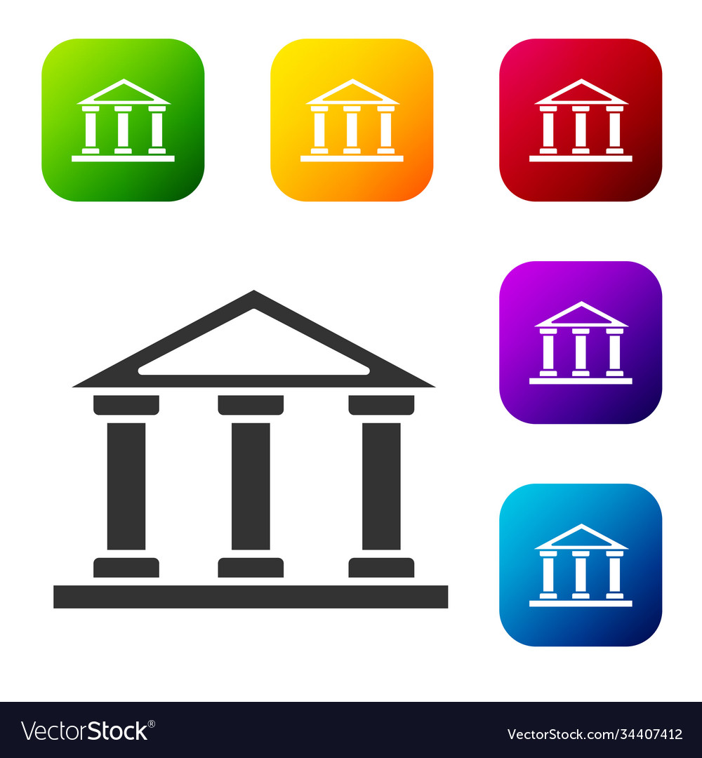 Black courthouse building icon isolated on white Vector Image Black courthouse building icon isolated on white Vector Image