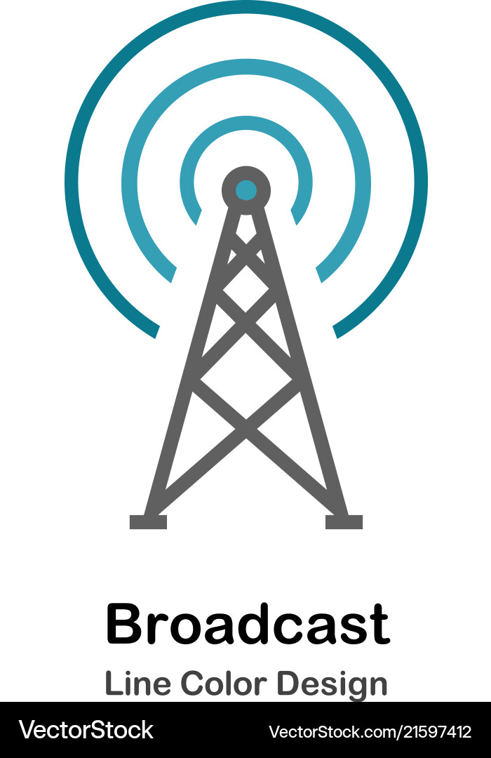 Broadcast flat icon Royalty Free Vector Image - VectorStock