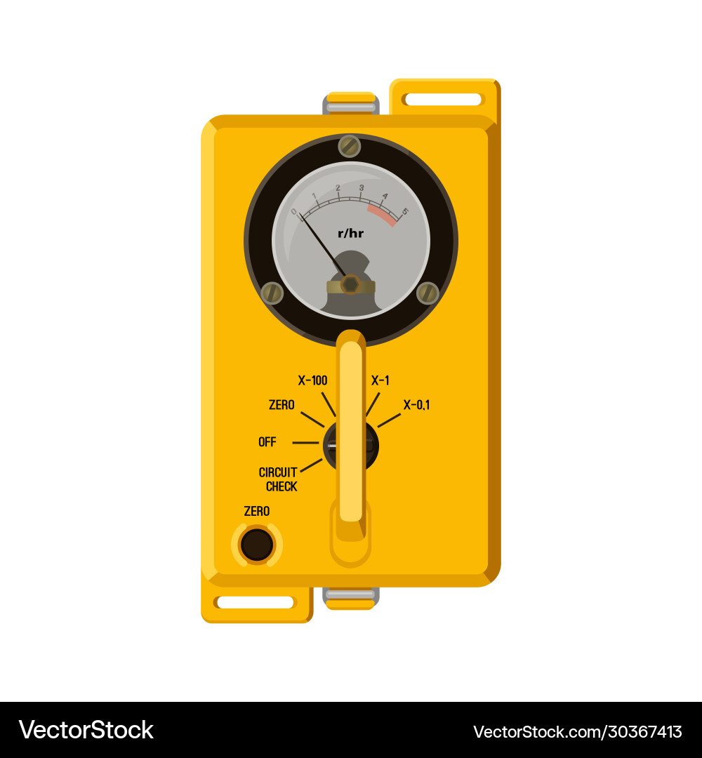 Geiger counter device to meter radiation nuclear Vector Image