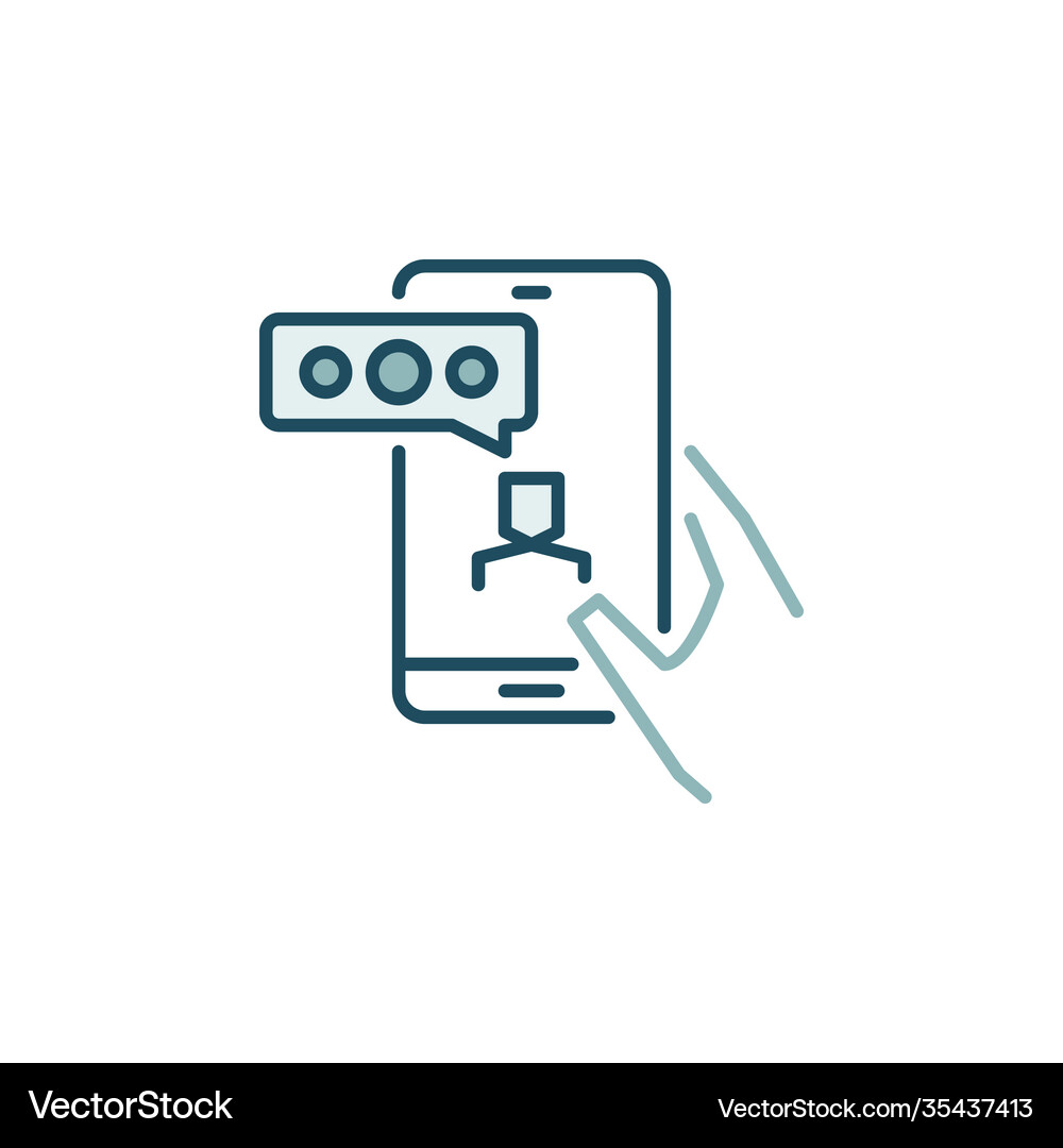 Smart phone video call concept colored icon Vector Image