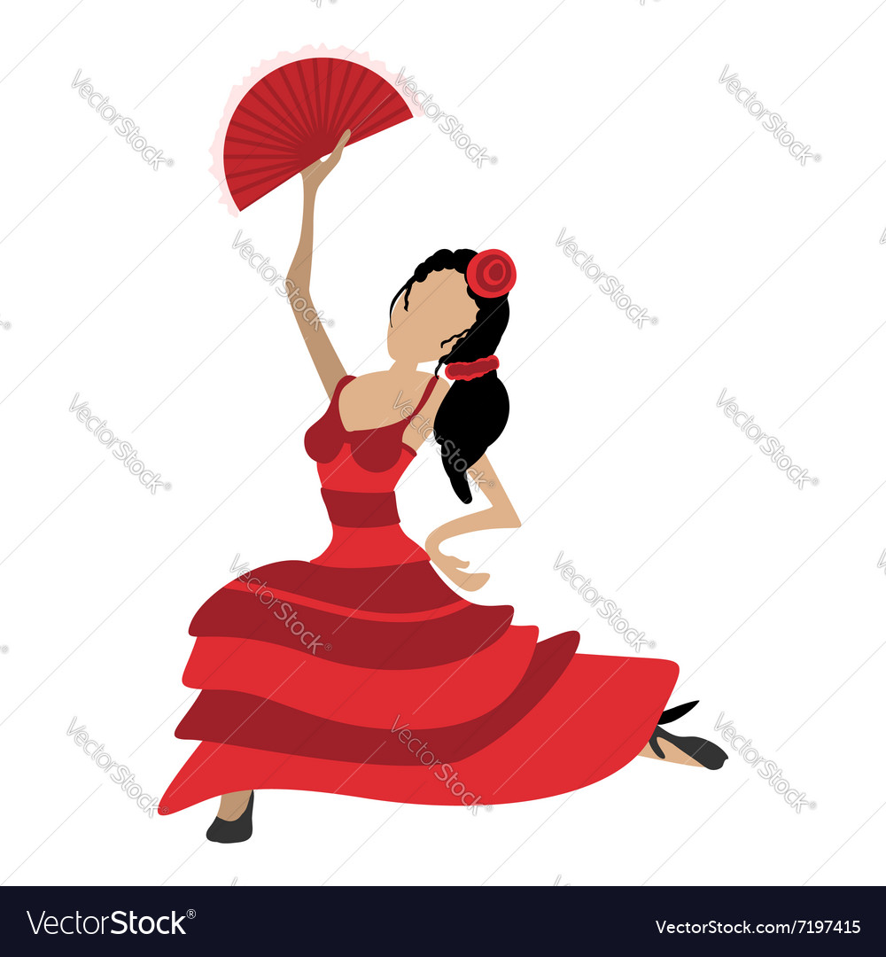 Flamenco Dancer Girl Cartoon Icon Royalty Free Vector Image